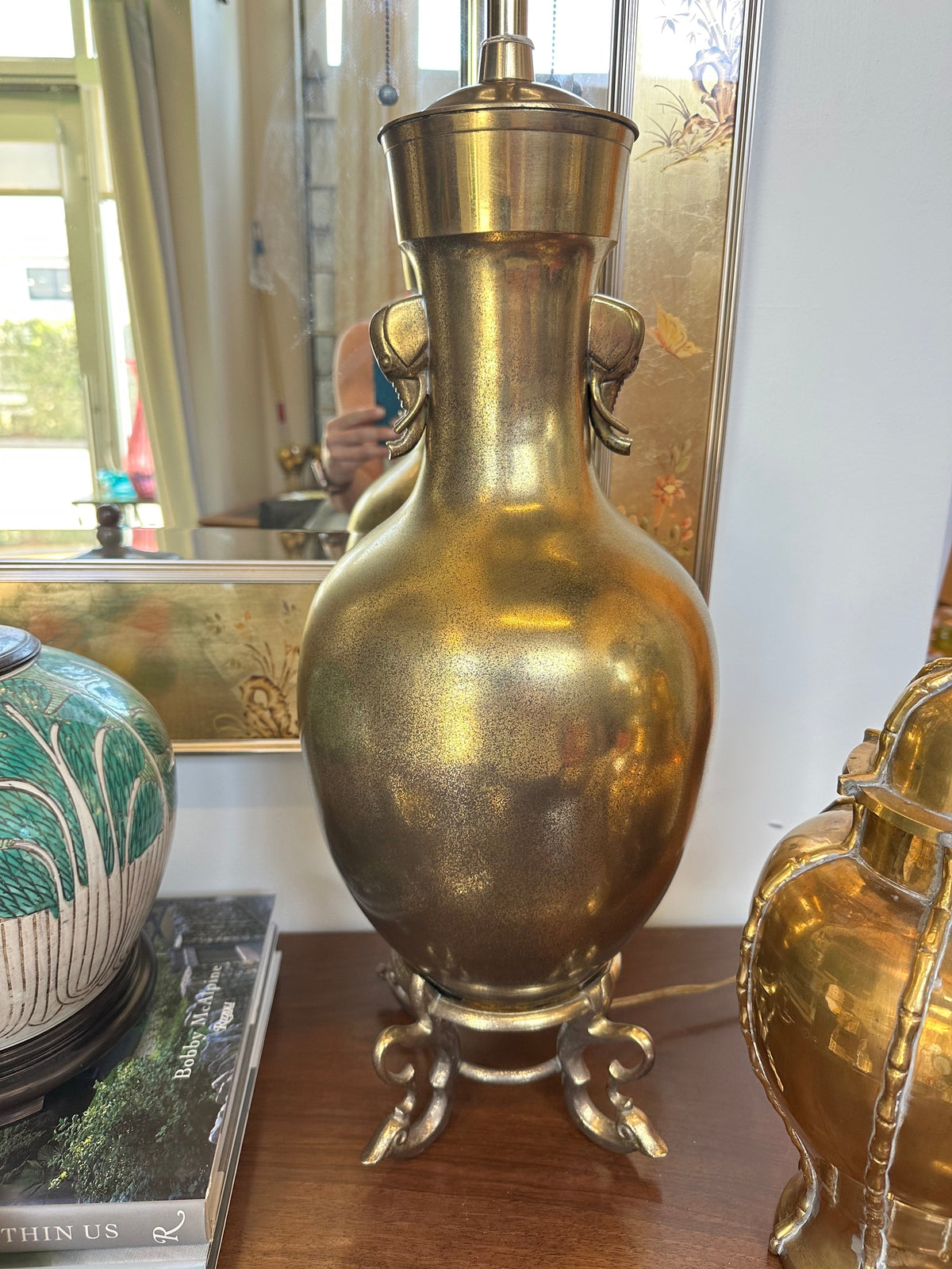 Brass Marbro Lamp w/ Elephant head handles – Brooke Drake Design