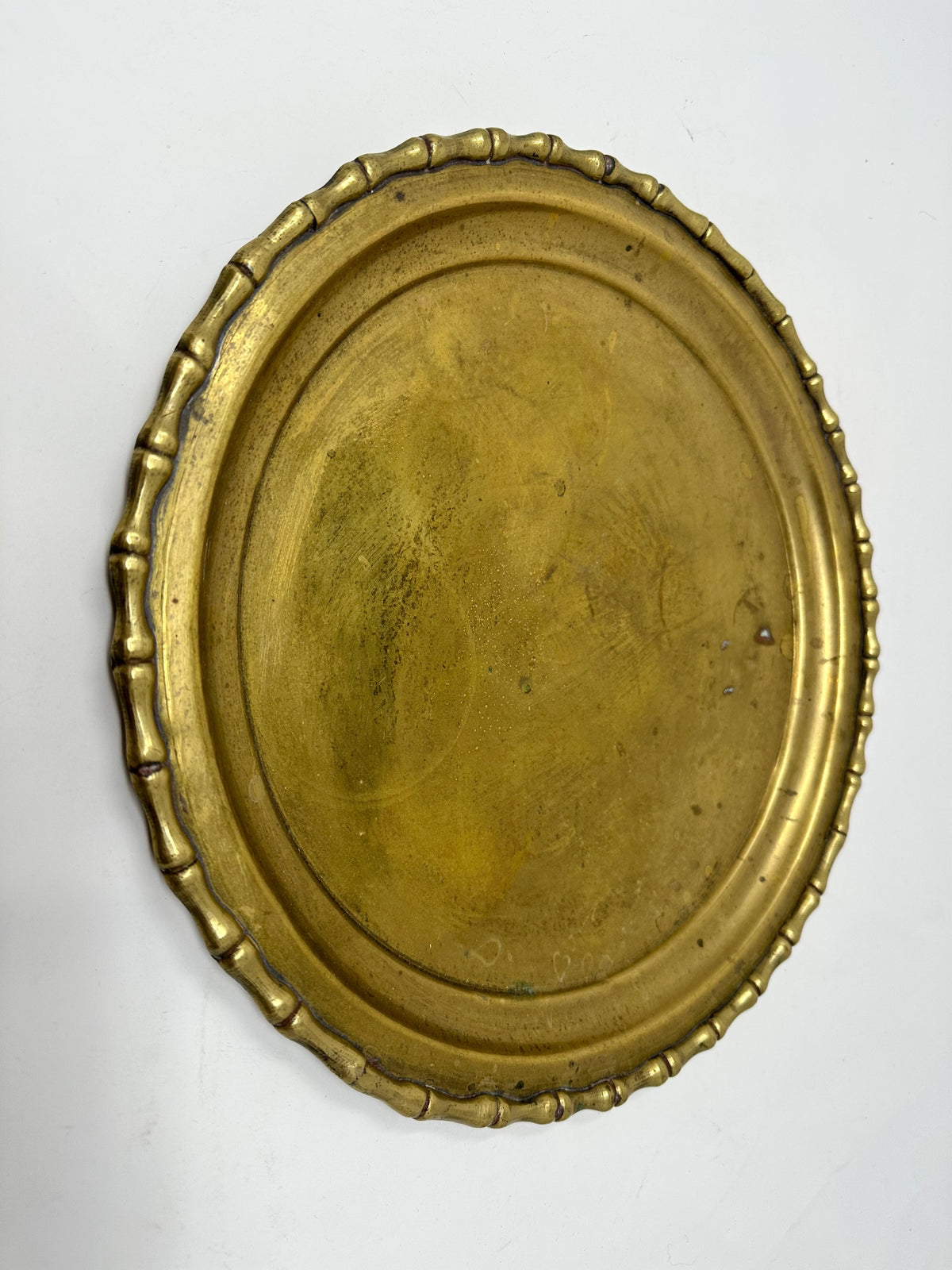 12" Round Brass Tray w/ Faux Bamboo Edge – Brooke Drake Design