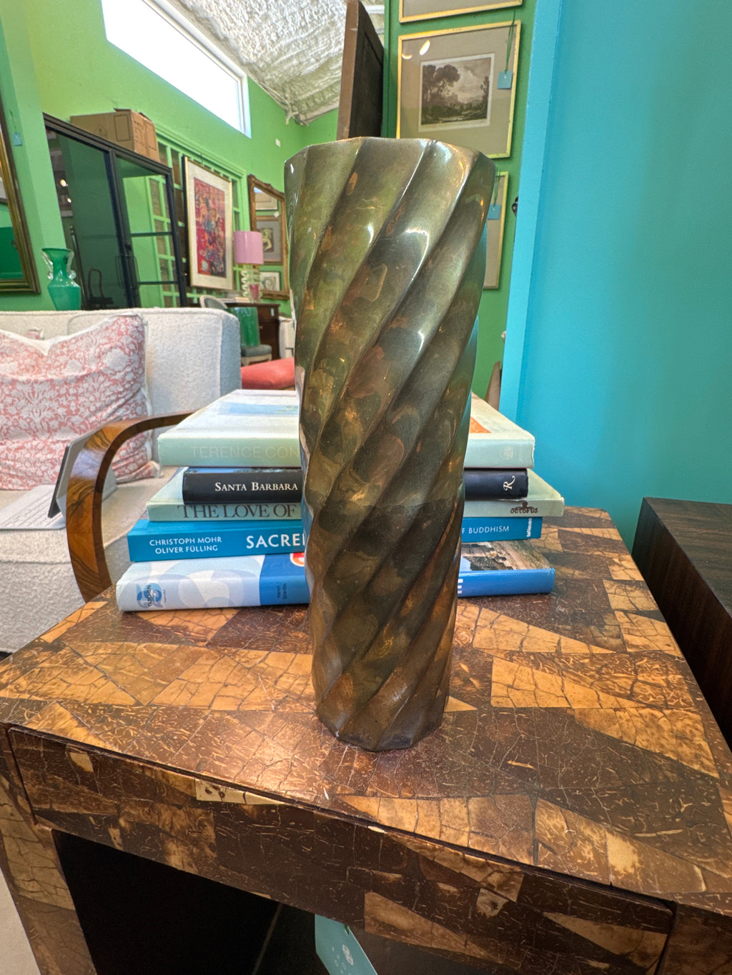 Brass fluted cylinder vase – Brooke Drake Design