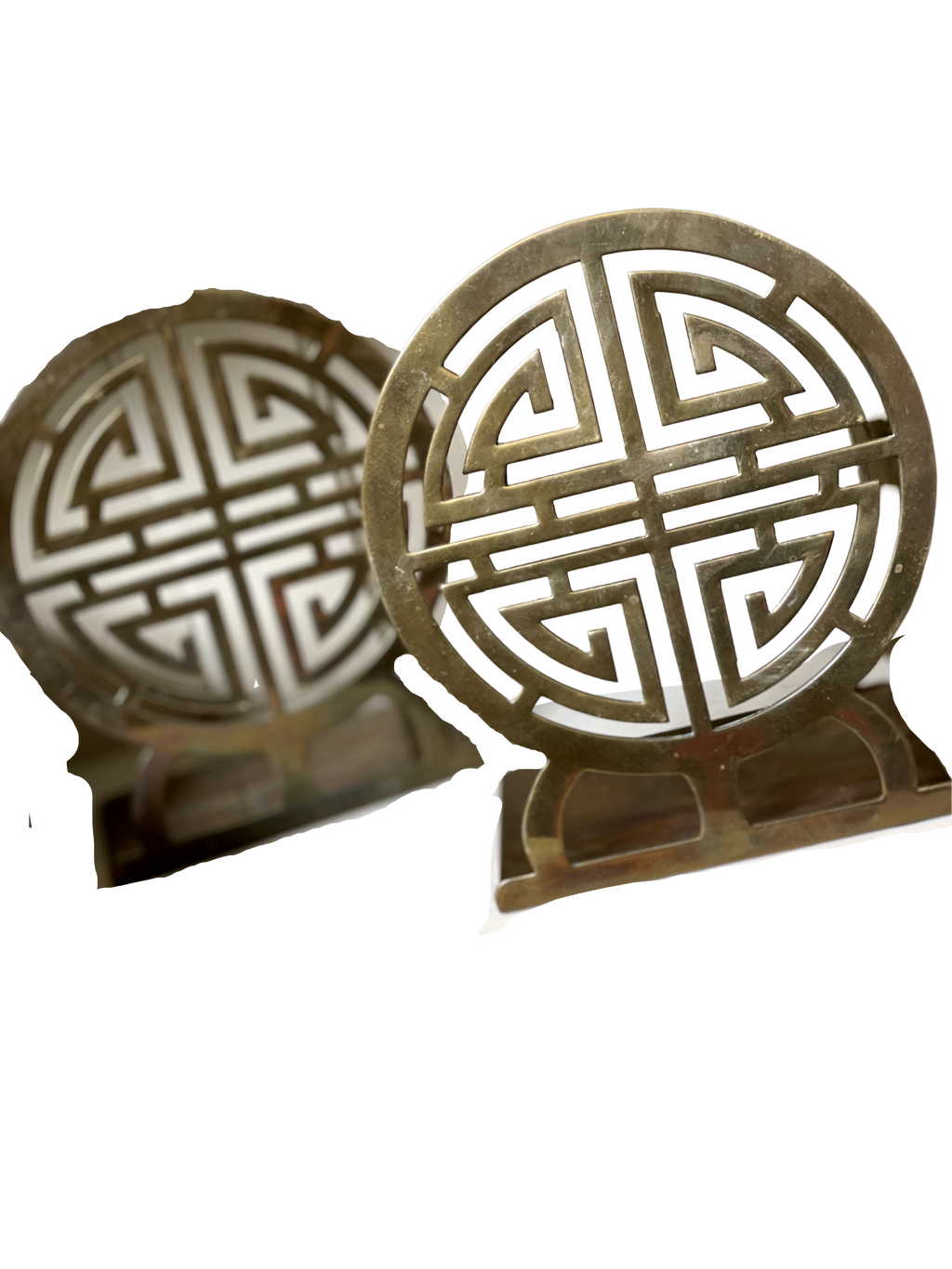 Pair of Asian Brass Bookends – Brooke Drake Design