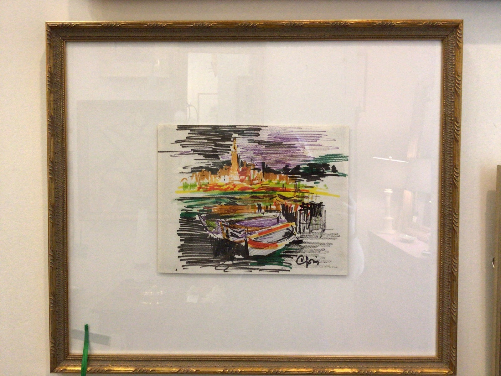 Mid Century Drawing by French Artist Anne-Marie Govin (c. 1960's ...