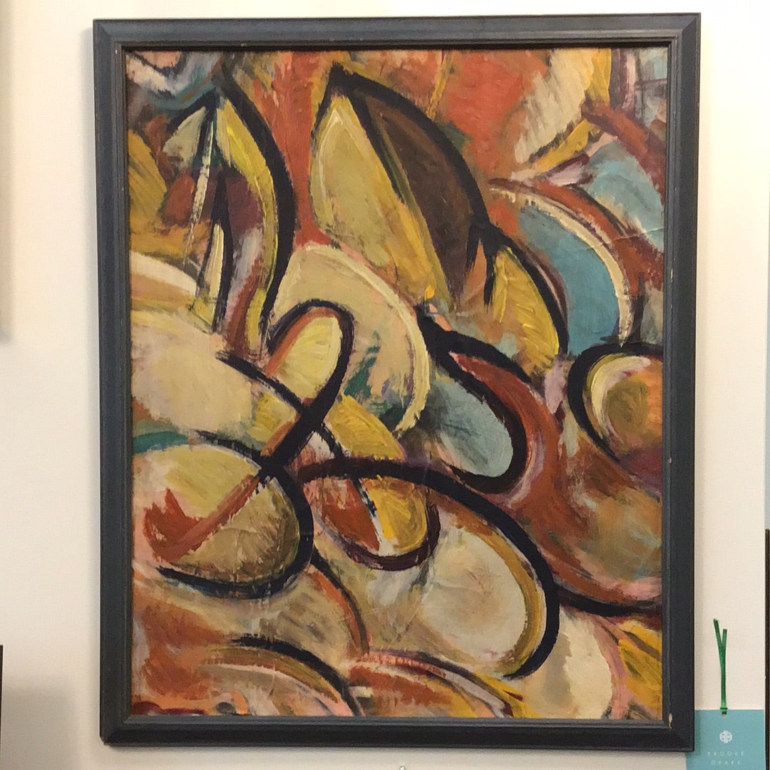 Mid Century Abstract Cubist Oil Paintint by French Artist STM – Brooke ...
